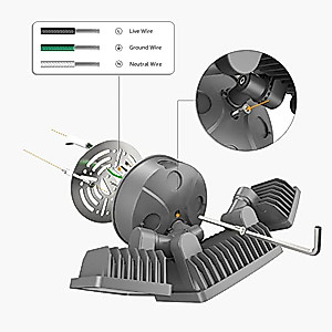 Onforu 55W LED Security Light, 5500LM Super Bright Outdoor Flood Light Fixture with 3 Adjustable Heads, IP65 Waterproof, 6500K White Wall Mount Exterior Security Light for Eave, Yard, Garden, Porch