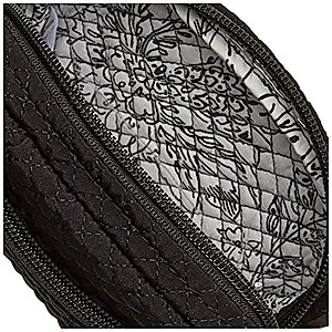 Vera Bradley Women's Microfiber Mini Cosmetic Makeup Organizer Bag, Black, One Size