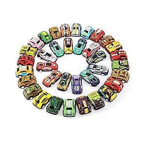 MONKLE 36 Pack Pull Back Cars, Friction Mini Toy Cars Fun Bulk Race Car Set for Kid Ages 3 4 5 6 Years Old, Boys and Girls Christmas Birthday Party Gifts, and Treasure Box Toys for Classroom
