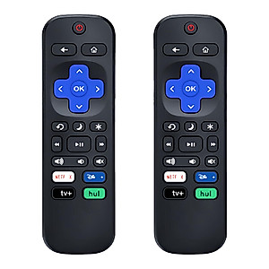 EFGWXYZZ Universal TV Remote Compatible with Roku TVs, Compatible with TCL/Hisense/Onn/Sharp/Element/Westinghouse/Philips/Insignia/Jvc/RCA Smart TVs (Pack of 2)