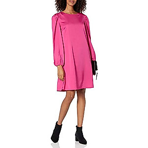 The Drop Women's @shopdandy Belted Silky Stretch Dress, Hot Pink, M