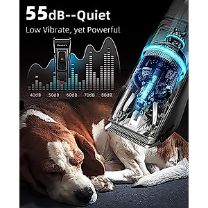 Bousnic Pet Dog Clippers for Grooming - Quiet Cordless Dog Grooming Kit for Hair Cutting, 2-Speed Dog Hair Trimmer, 8-Length Professional Dog Shaver for Puppy Small Medium Large Dogs Cats Pets