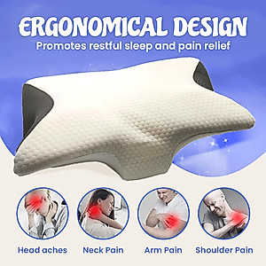 SweetDreamzzzzz Side Sleeper Pillow - Cervical Neck Pillow & Side Sleeper Pillow for Adults - Pillow for Neck Pain Relief Cervical Pillow - Neck Pillow for Sleeping