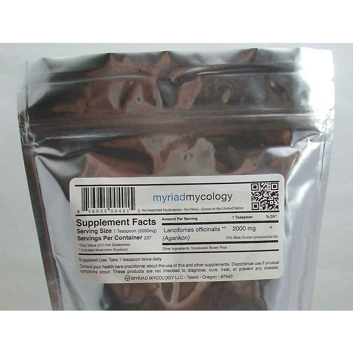 Myriad Mycology Agarikon Mushroom Powder - 1 Pound - Made in USA (Ku Bai Ti) - Natural Immune Booster