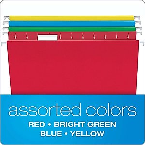 Pendaflex Hanging File Folder Combo Kit, 25 Hanging Folders with Tabs, 50 File Folders, Work from Home Starter Kit, Assorted, Letter Size (99199)