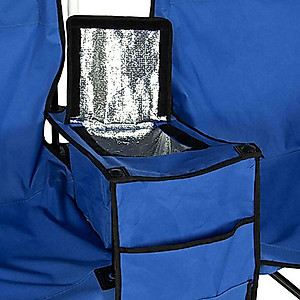 Double Folding Picnic Chairs with Umbrella Mini Table Beverage Holder Carrying Bag Table Cooler Beach Camping Chair for Beach Patio Pool Park Outdoor Portable Camping