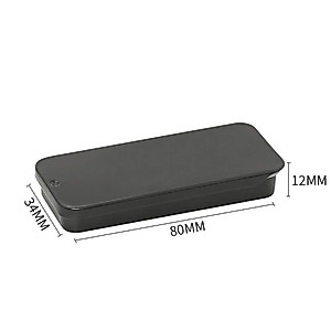 Mini Iron Box Tinplate Push Case Metal Rectangular Mini Tin Box Candy Cases Bins Jar Hinged Containers Small Organizer Box(80x34x10mm,Black)