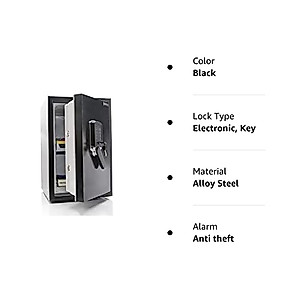 Honeywell Safes & Door Locks - 2609 Steel Submersible Waterproof 2 Hour Fire Safe; Digital Lock; Motion Alarm, 2.39 Cubic Feet Capacity, 27.8 Inches High x 18.1 Inches Wide x 21.6 Inches Deep, Black