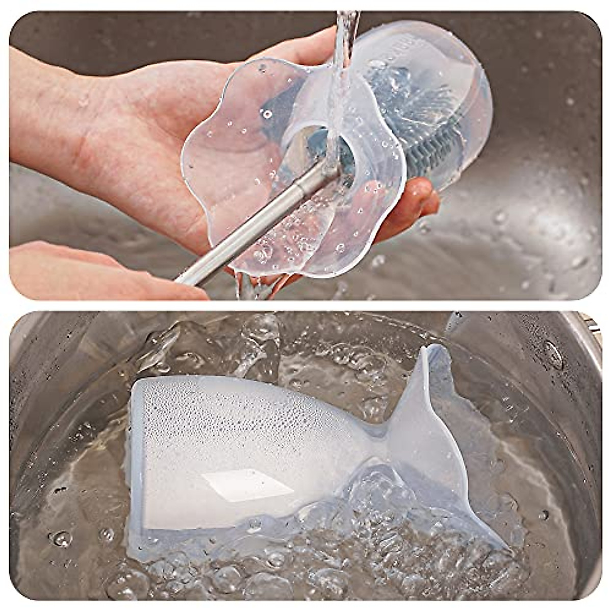 haakaa Manual Breast Pump Petal Silicone Breast Pump Breastfeeding Essentials, Flat Base Stand Firmly (7oz/200ml, New Version)