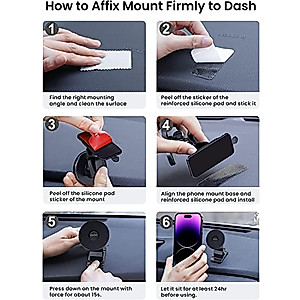 Ciencimy Compatible with Magsafe Car Mount, Magnetic Dashboard Car Mount Fit for MagSafe Case iPhone 14 13 12 Pro Max Mini Plus, 360° Adjustable, Strongest Magnet Magnetic Car Mount for All Phone