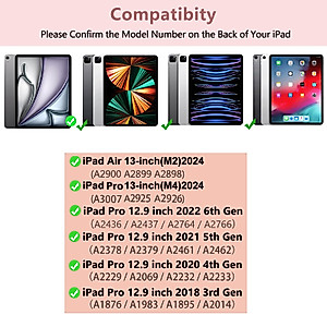 Keyboard Case for iPad Pro 12.9 2022 6th Generation / 2021 5th Gen / 2020 4th Gen / 2018 3rd Gen, 12.9-inch iPad Pro Case with Magnetically Detachable Wireless Keyboard and Pencil Holder, Champagne