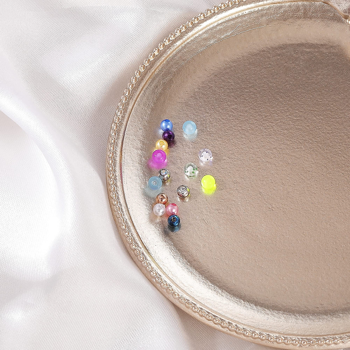 BodyAce 24-60Pcs 16G Replacement Balls for Body Piercing, Externally Threaded Barbell Parts, Acrylic Eyebrow Ear Helix Cartilage Lip Piercing Jewelry Balls (A:60pcs 3mm)