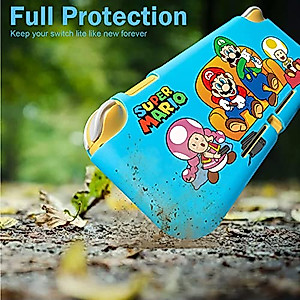 Xcitifun Designed for Nintendo Switch Lite Case Switch Lite TPU Cases for Girls Boys Kids Cute Kawaii Protective Shell dDesigner for Nintendo Switch Lite Controller Carrying Cover - Blue Sofa