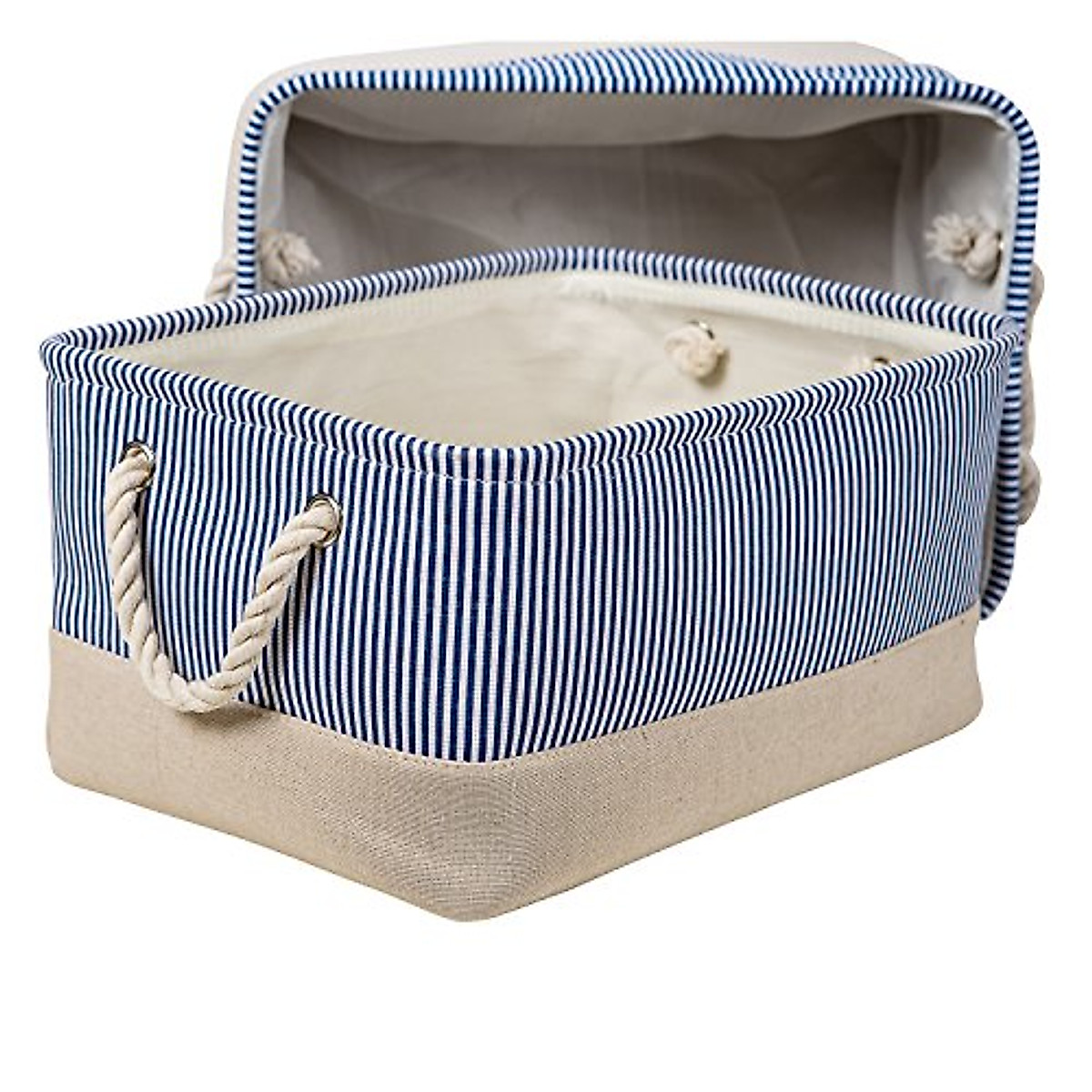 DAE Living Fabric Storage Bins (Set of 2) | Extra Stiff Canvas Fabric | Wire Framed | Fully Lined Interior | Perfect for Clothes, Toys, Shoes, Pet Supplies, Nurseries, Closet and Shelf Storage