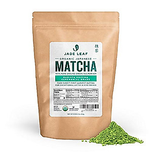 Jade Leaf Matcha Organic Green Tea Powder - Barista Edition - Ceremonial Grade For Cafe Quality Tea & Lattes - Authentic Japanese Origin (1 Pound Pouch)
