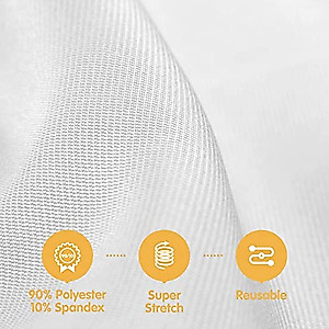 6 Pack White Fitted Spandex Table Covers - 6Ft Stretch Tablecloths for 6 Foot Rectangle Folding Tables Rectangular Bulk Linen Fabric Elastic Table Clothes for Wedding Banquet Party Buffet Display