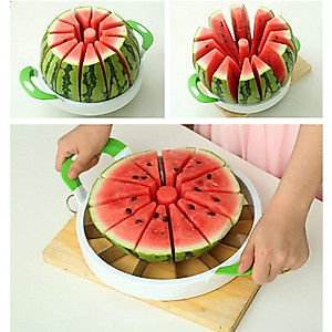 NEX Watermelon Slicer Cutter, Stainless Steel Melon Fruit Round Quickly Cut Tool, Multifunctional Peeler Corer for Cantaloupe Apple Pineapple, Kitchen Slicer Gadget