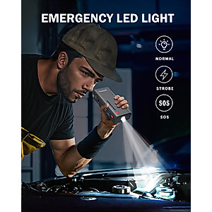 GOOLOO Jump Starter Battery Pack 2000A Peak SuperSafe Car Starter (Up to 8.0L Gas or 6.0L Diesel Engine) with USB Quick Charge and LED Light,12V Lithium Jump Box Booster Portable Charger,Gray