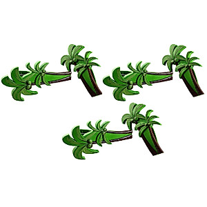 3 Pairs (6 Ct) Coconut Tree Style Beach Towel Clips Jumbo Size for Beach Chair, Cruise Beach Patio, Pool Accessories for Chairs, Household Clip, Baby Stroller by C&H Solutions