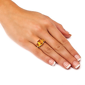 PalmBeach Gold-Plated or Sterling Silver Simulated Birthstone 3 Stone Ring Size 7 Month 11