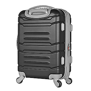 Olympia Denmark 21 Inch Expandable Carry On 4 Wheel Spinner Multiple Grip Luggage Suitcase with Aluminum Locking System and Interior Divider, Laptop compartment, Black