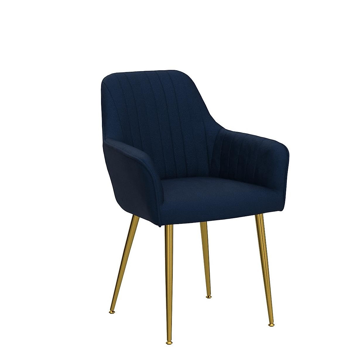 thksbought Set of 2 Velvet Dinning Chairs, Upholstered Accent Chairs with Gold Plating Legs for Living Room Chairs(Blue)