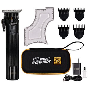 Cordless Trimmer with 4 Guards & Shaping Tool, Clippers Tool for Beginners & Men Shaping & Edging Hairline & Beard, Trim Buddy