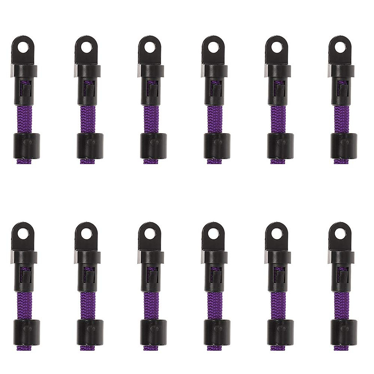 West Coast Paracord 12 Pieces Black Nylon Durable 1/4-Inch Bungee Shock Cord Terminal End Boat Rafting Kayak Canoe