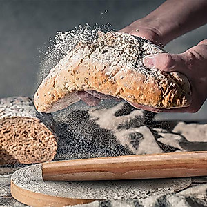 ALI UL HAQ French Rolling Pin Wood For Pizza Dough Pastry Baking Wooden Pizza Peel Kitchen Utensils Roller Pin Baking Essentials Pins Bakery Pin Rolling Handles Professional Baking Pin (French)