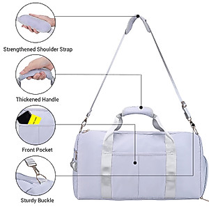 ICEIVY Gym Duffle Bag Dry Wet Separated Gym Bag Sport Duffle Bag Training Handbag Yoga bag with Extra Drawstring Backpack for man and women (Grey-Upgrade) Large