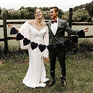 Gothic Wedding Decor - Old English Black Heart Banner - Wedding,Anniversary , Valentines banner (BLACK HEART)