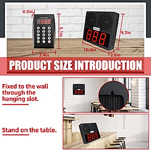 Retekess TD101 Queue Calling System,Take A Number System, Larger LCD Screen,8 Broadcast Types,Waiting Number System for Restaurant, Hospital,Bank(1 Display +1 Numeric Keypad)