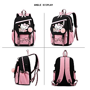 RUILIHIAO Casual Laptop Backpack USB Port University Student School Bag Boys Girls Bookbag Travel School Bag