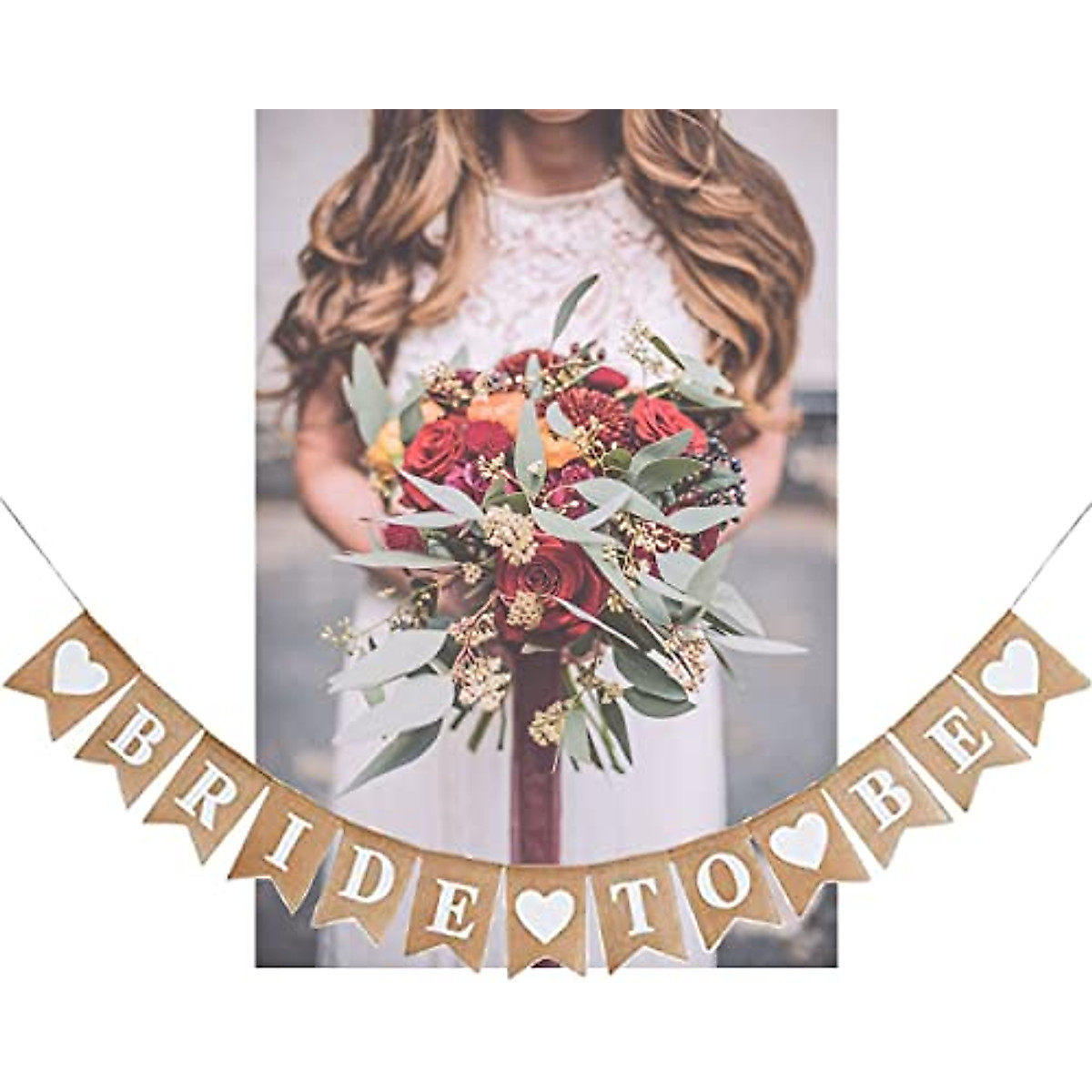 Shimmer Anna Shine Bride to Be Burlap Banner for Bridal Shower, Bachelorette, Engagement and Wedding Party Decorations