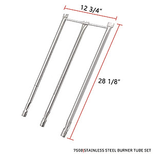 SHINESTAR 7508 Grill Burner Replacement for Weber Genesis Silver B & C, Gold B & C, Spirit 700，Spirit E/S-310(Side Control), Stainless Steel, 28 1/8-Inch # 10409