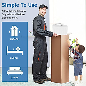 BLKMTY Queen Mattress 6 Inch Mattress Memory Foam Mattress Medium-Firm Mattress Breathable Bed Mattress for Pressure Relief & Cool Gel Mattress in Box CertiPUR-Us Certified Mattress, White