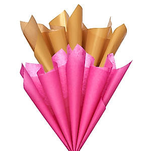 Papyrus Valentine's Day Tissue Paper, Pink and Gold (8 Sheets)
