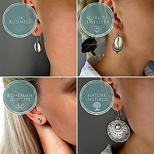 81stgeneration Women's Men's Black Horn Fake Taper Stretcher Spiral Twist Long Tribal Earrings