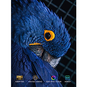 JMGO O1 Pro 1080P FHD Ultra Short Throw Projector,1500ANSI Lumens, 4K Supported Movie Projector with Dynaudio Speakers, Smart DLP Projector, Auto Focus & Keystone Correction, Home Theater Projector