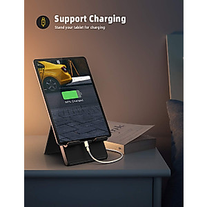 Lamicall Adjustable Tablet Stand Holder - Foldable Desktop Stand Charging Dock for Desk Compatible with iPad Air Mini Pro 9.7,12.9, Phone 12 Mini 11 XS Max XR X Plus S10 S9 S8 Smartphones (4-13”)
