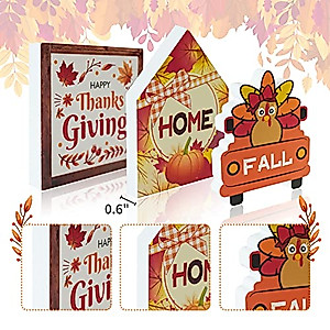Thanksgiving Decorations, Fall Thanksgiving Tiered Tray Decor Bundle , Thanksgiving Gnome Plush,Fall Wood Signs for Fall Harvest , Thanksgiving Day, Autumn Home and Office Decor -(Tray Not Included)