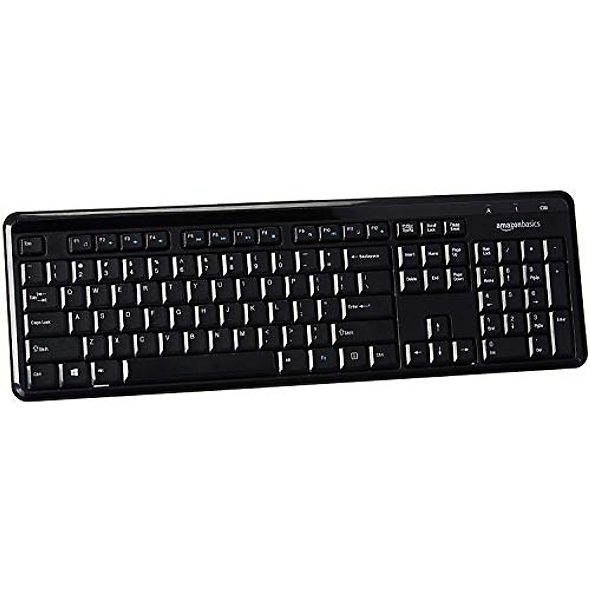 Amazon Basics 2.4GHz Wireless Keyboard Quiet and Compact US Layout (QWERTY), Black, Modern