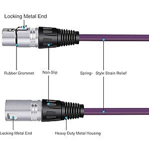 NEEWER 6 Pcs 24.9ft Microphone Audio Cable XLR Male to XLR Female Colored Snake Cable (Purple/Red/Blue/Orange/Yellow/Green)