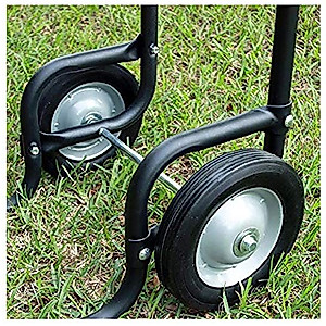 Heavy Duty Firewood Log Cart with Never Flat Tires, Portable Wheeled Log Carrier, Outdoor Wood Rack Storage Mover, Rolling Dolly Hauler