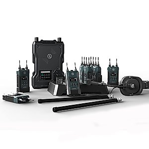 Hollyland Solidcom M1 Full Duplex Wireless Intercom System, Multi-Device Cascade Connection, Broadcast Communication for Business Event Concert Sports, 1 Base Station+8 Beltpacks