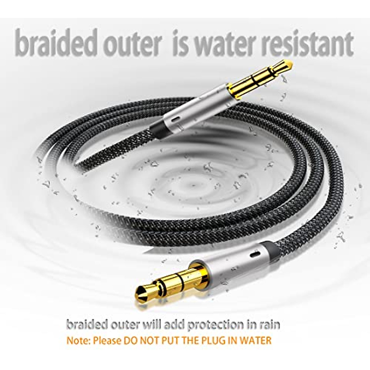 Ruaeoda Aux Cord 3 ft, 3.5mm Audio Cable Male to Male Stereo Hi-Fi Sound Nylon Braided aux to aux 1/8 Cable for Headphones Car Home Stereos Speakers Tablets