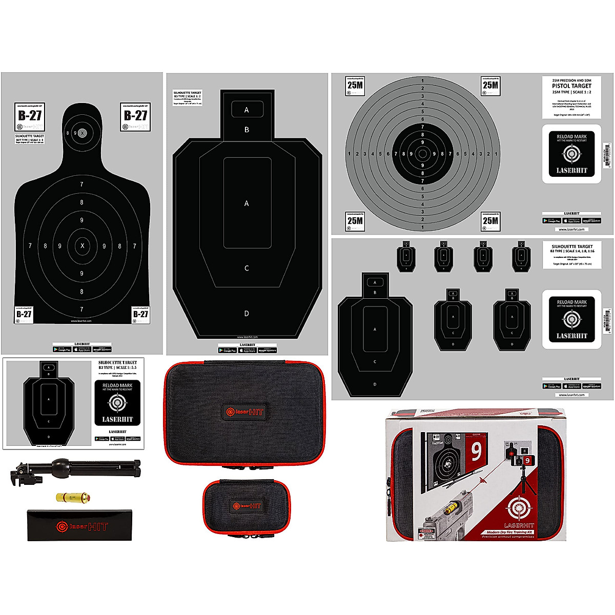 LaserHIT Dry Fire Training Kit - 50-Yard Home Range (Mini Wireless)