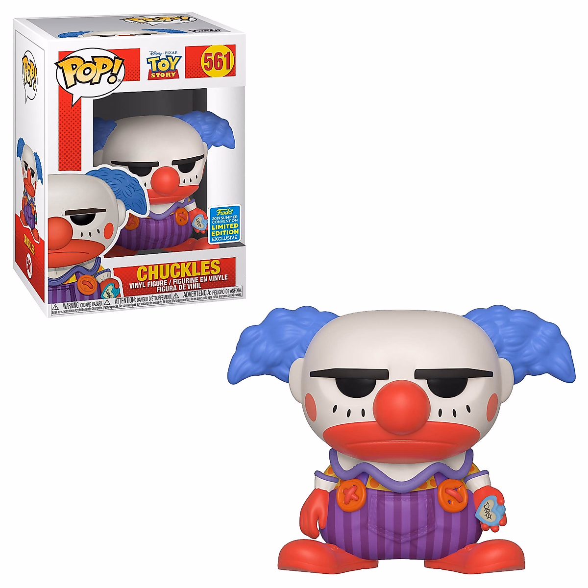 Funko Pop Disney: Toy Story 4 - Chuckles The Clown Vinyl Figure, Summer Convention, Amazon Exclusive, Multicolor, standart (40163)