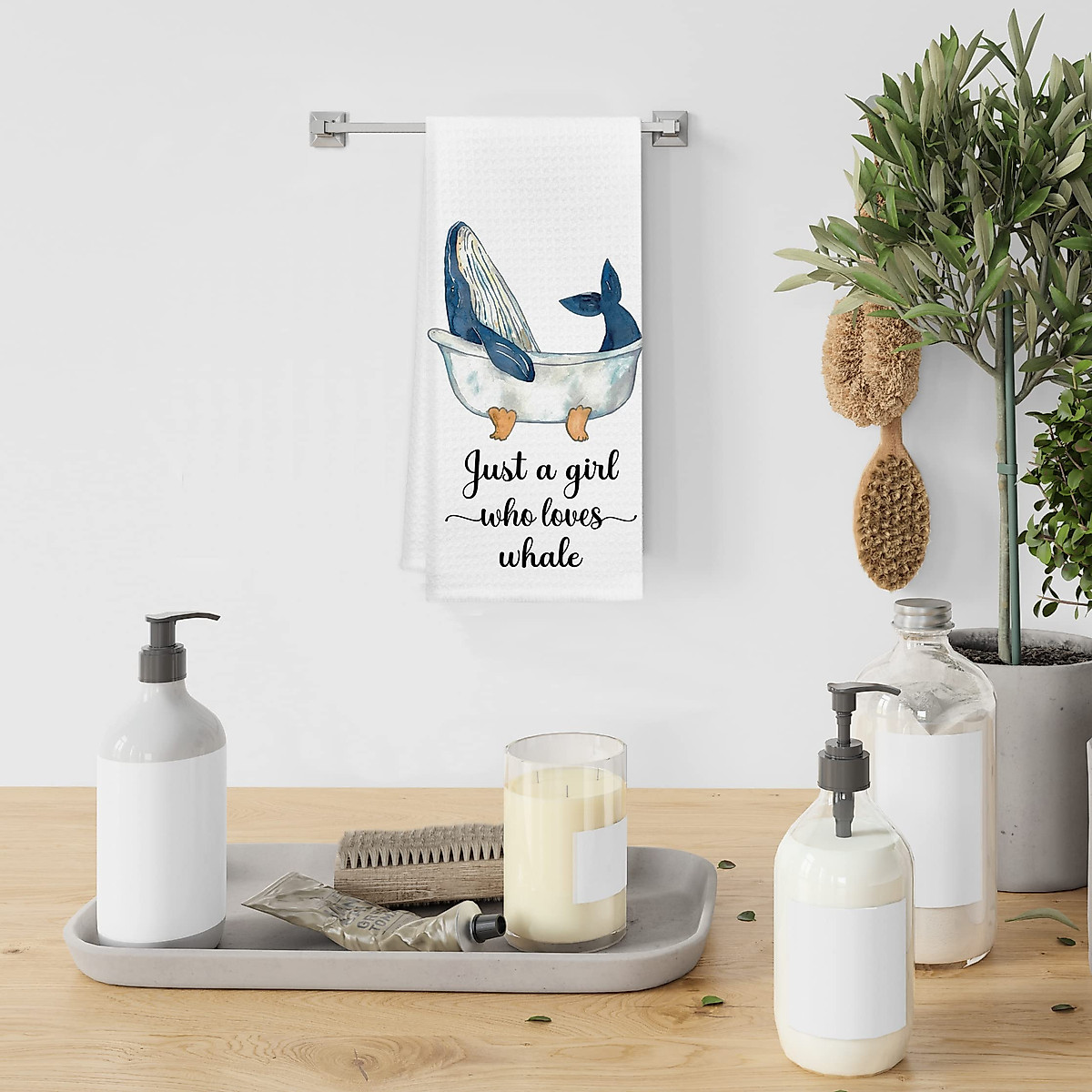 GICHUGI Just a Girl Who Loves Whale Pillow Covers 18x18, Whale Gifts for Girls Women, Whale Themed Gifts, Whale Pillow, Funny Whale Pillow Covers