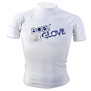 Body Glove - Junior’s Basic Fitted Short Sleeve Rash Guard, White, 10